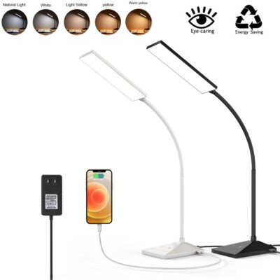 Touch Sensor Desk Lamp 72 LED 5 Modes Table Light Eye-Caring Reading ...