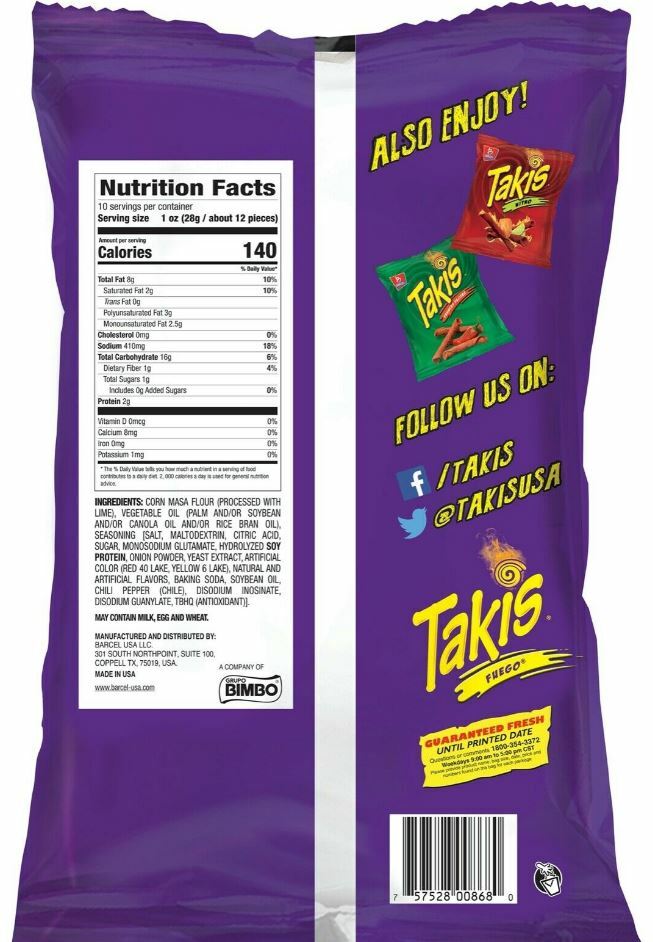 Takis Bag Ingredients