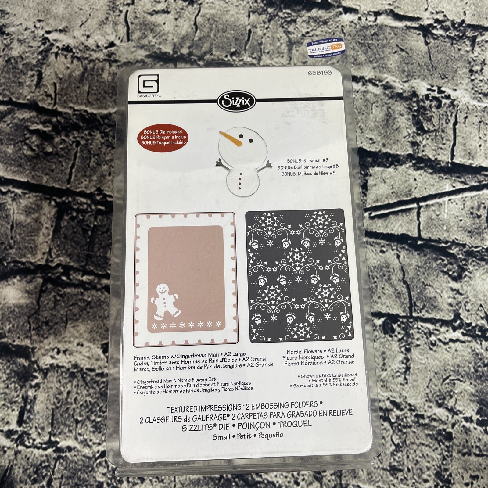 Sizzix GINGERBREAD MAN Flower Emboss set #658193 2 Folders in the Set ...