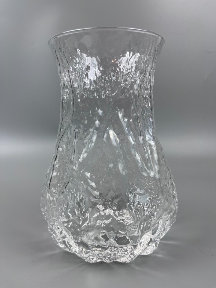 Vintage Textured Glass Vase "Ice Bark" by IVV Selezione. Italian ...