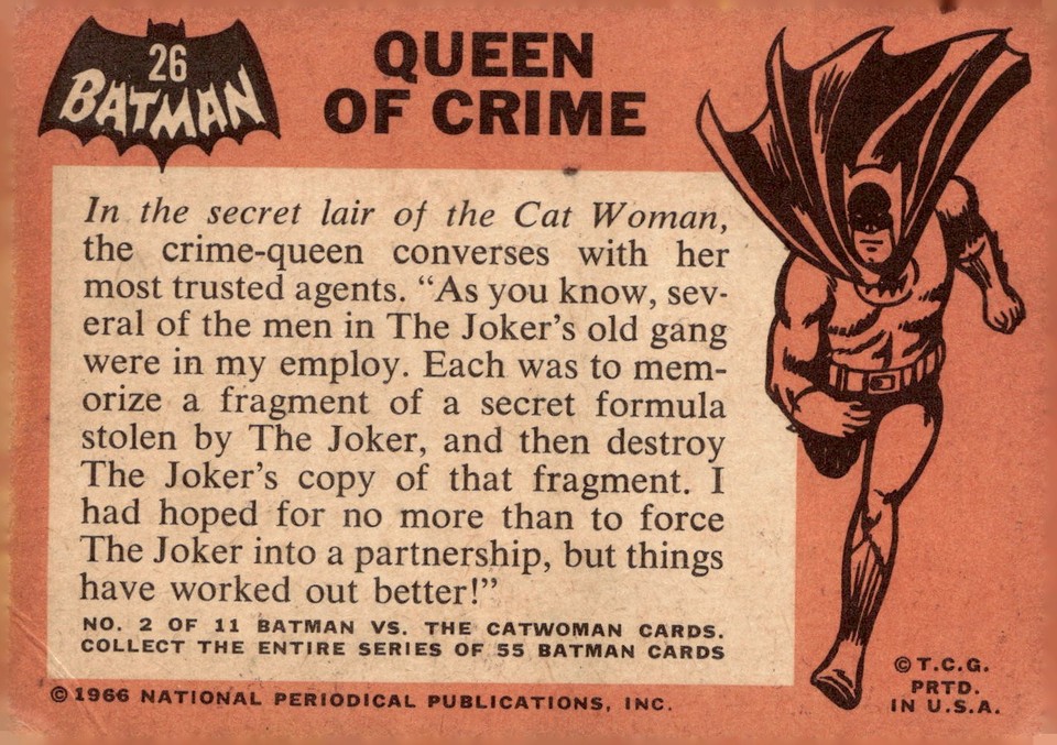 1966 Topps Batman (Black Bat Logo) #26 Queen of Crime | eBay