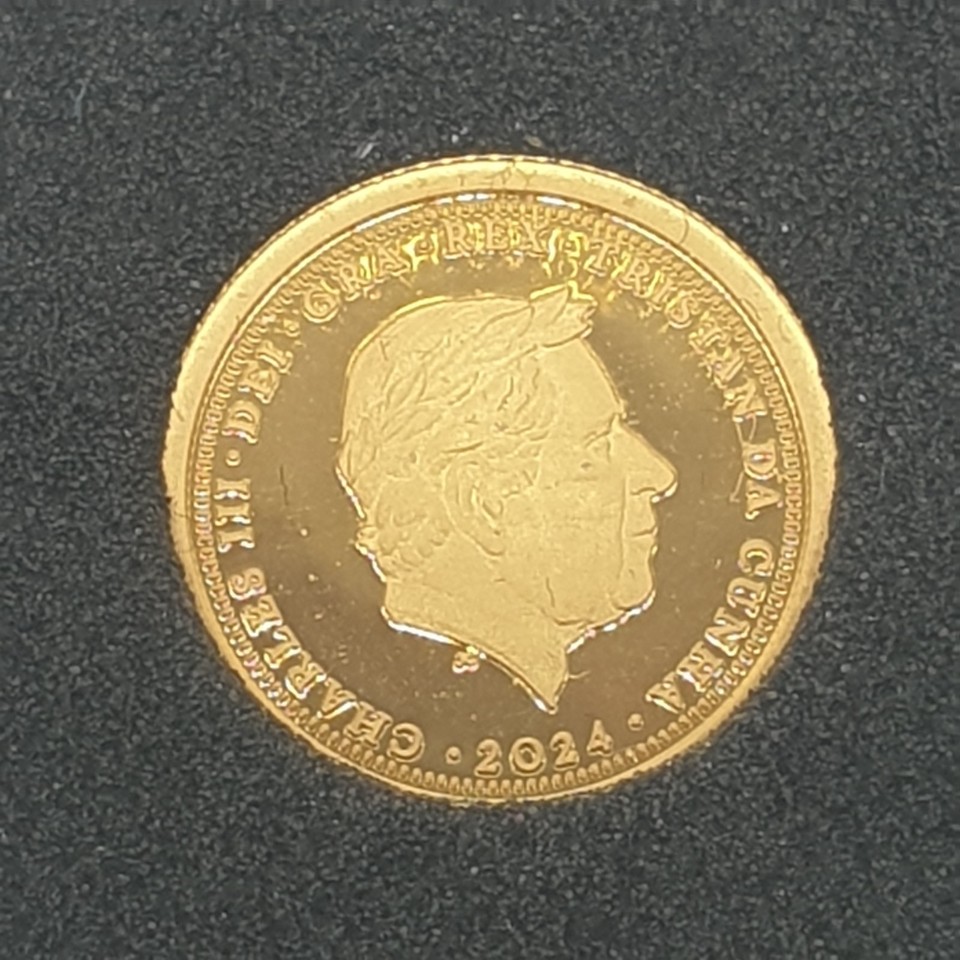2024 Harrington & Byrne 0.5g 24ct Gold £5 Coin + COA King Charles III ...