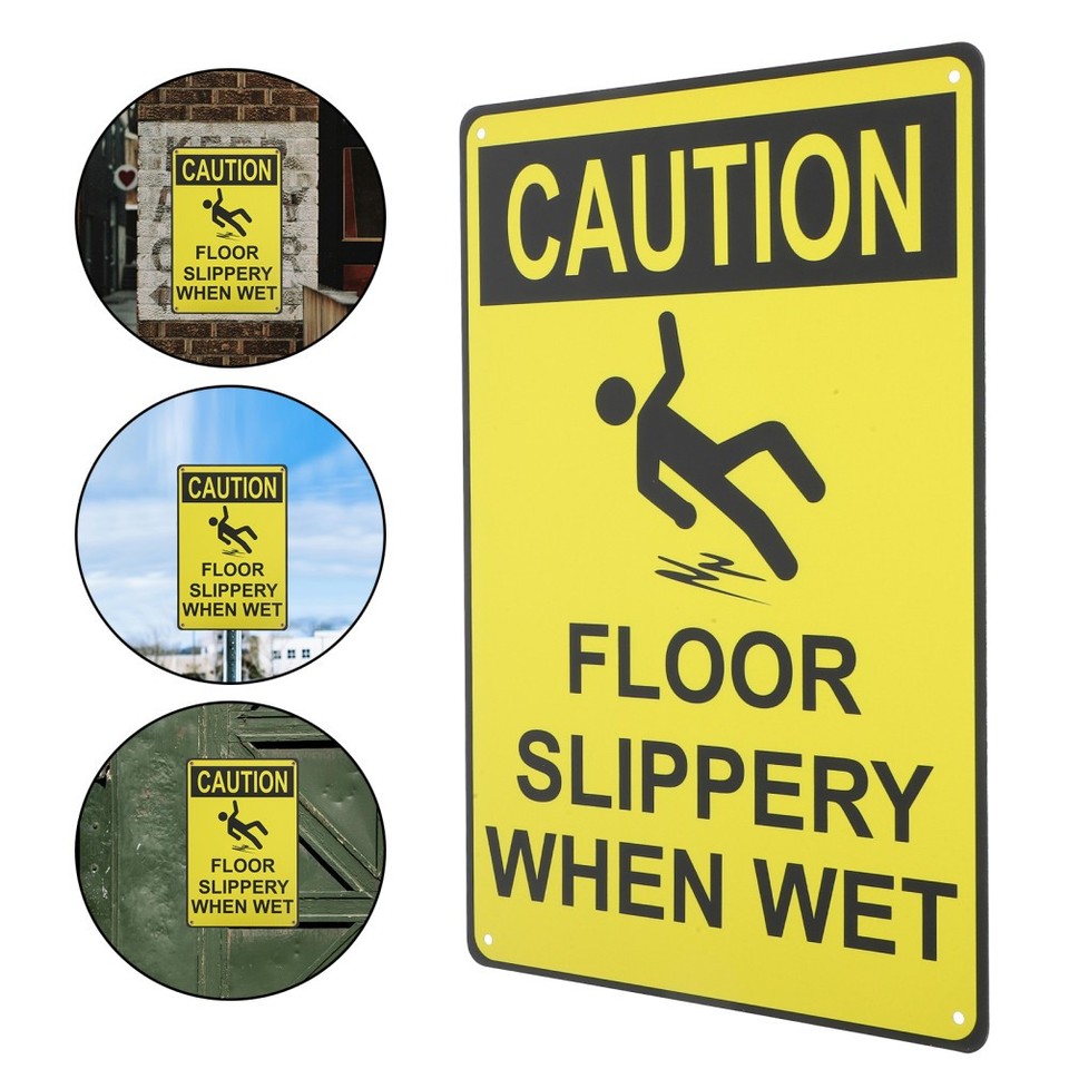 Street Sign Caution Slip Warning Road Signs Room Decor Anti-slip | eBay ...