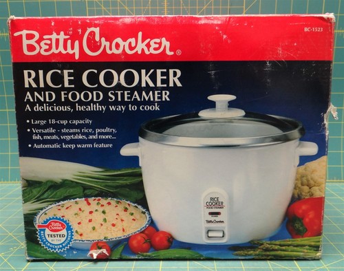 Betty Crocker BC-1523 18-Cup Rice Cooker and Food Steamer, White, 120V ...