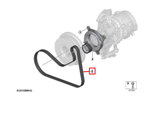 NEW BMW 3 G20 ENGINE DRIVE BELT 11289844643 9844643 ORIGINAL 11-28-9 ...