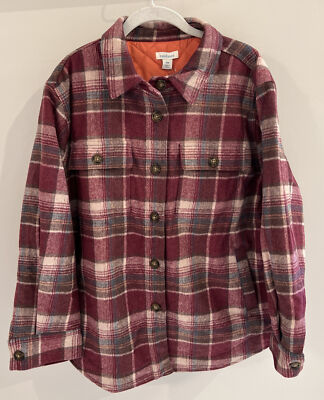 NWT Sundance Catalog Red Quilted Lined Wool Blend “Prima Plaid Coat” PM ...