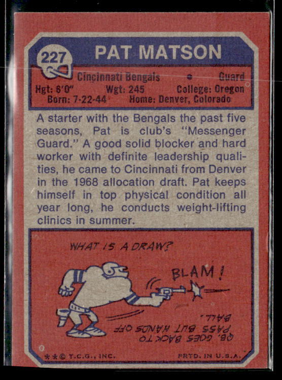 1973 Topps #227 Pat Matson VG/G | eBay