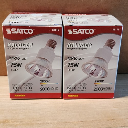NIB Satco S3115 75W WIDE FLOOD E17 INTERMEDIATE BASE MR16 Set Of 2 ...