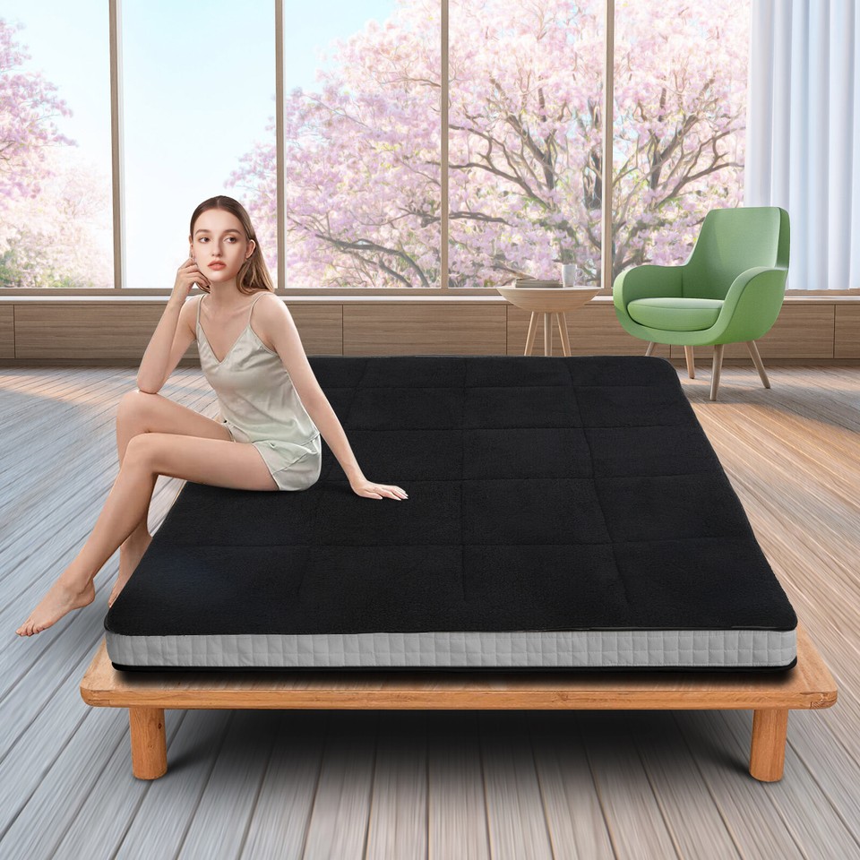 Japanese Floor Mattress Futon Mat, Sherpa Winter Fleece Mattress For ...