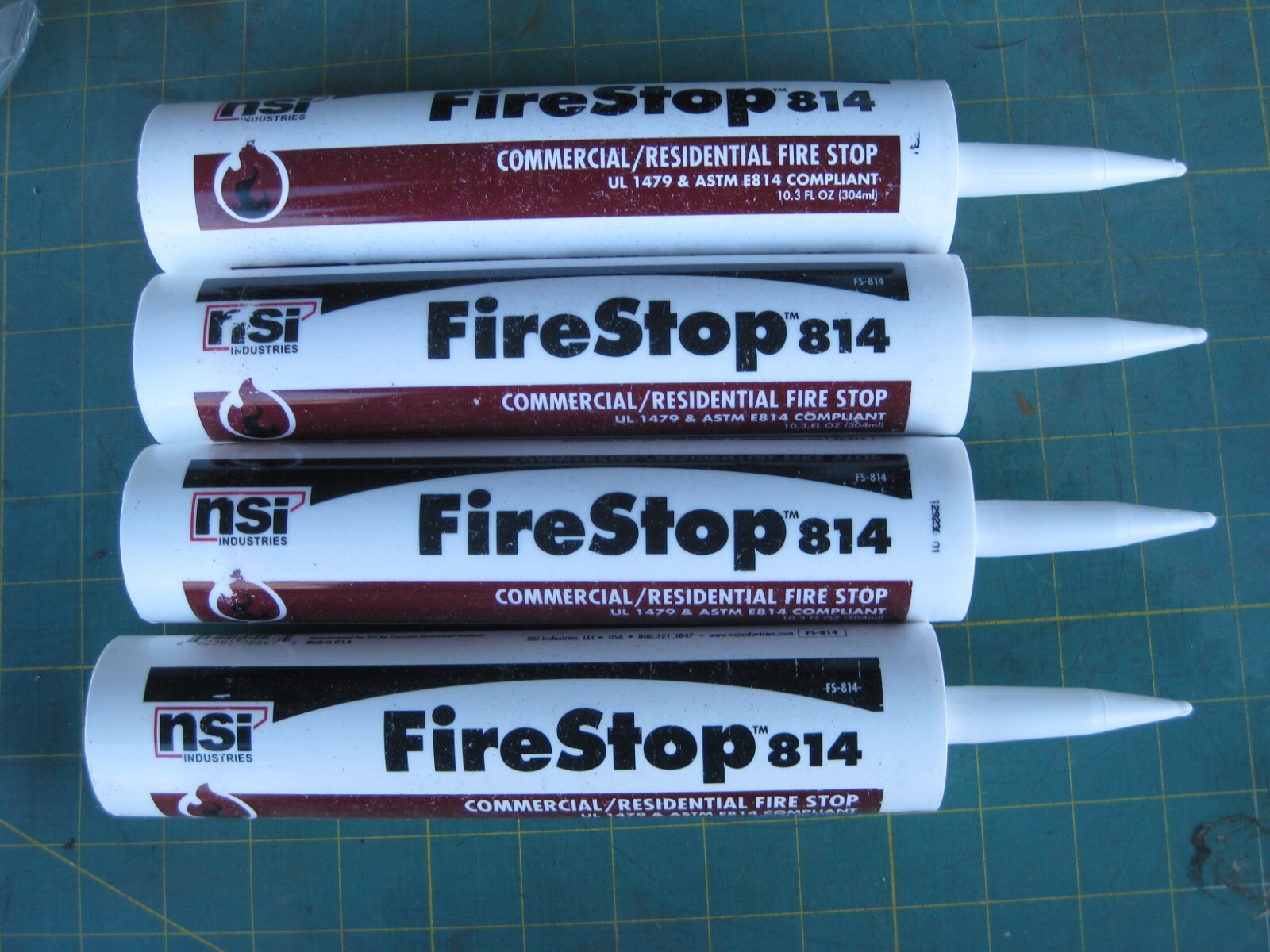NSI FireStop 814 Commercial/Residential Fire Stop, Four 10.3 oz Tubes ...