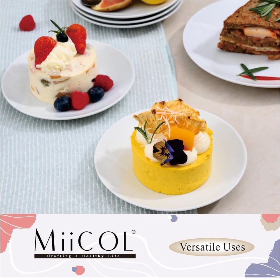 Porcelain 6piece Dessert Plate Set Elegant White Serving Plates 6inch ...