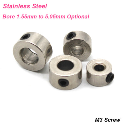 Stainless Steel Shaft Collar Metal Clamp Collar M3 Screw Bore 1.55mm to ...