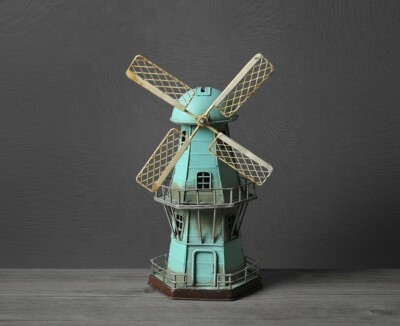 Tin toy retro figurine classic decoration antique windmill coin box ...