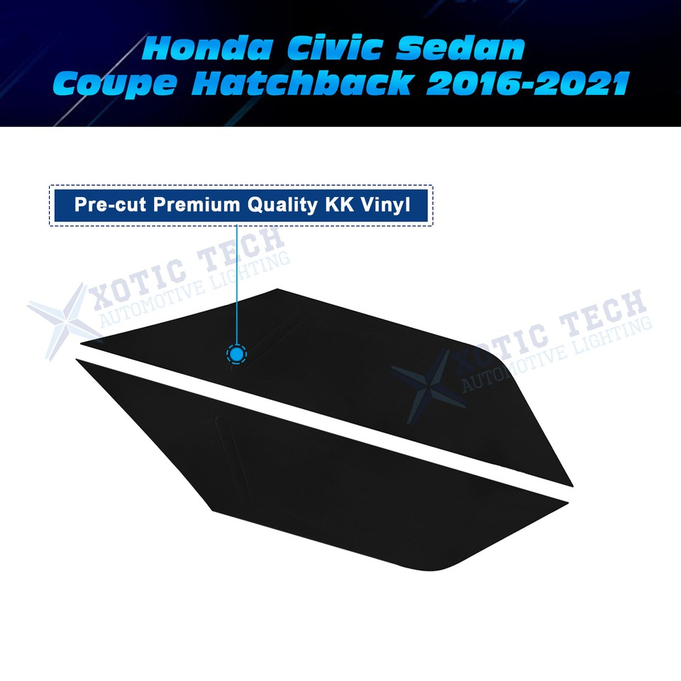 Black Vinyl Side Marker Turn Signal Light Film Decal For Honda Civic ...