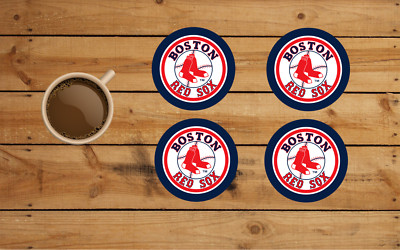 BOSTON RED SOX ROUND COASTER SET OF 4 CUSTOM MADE | eBay