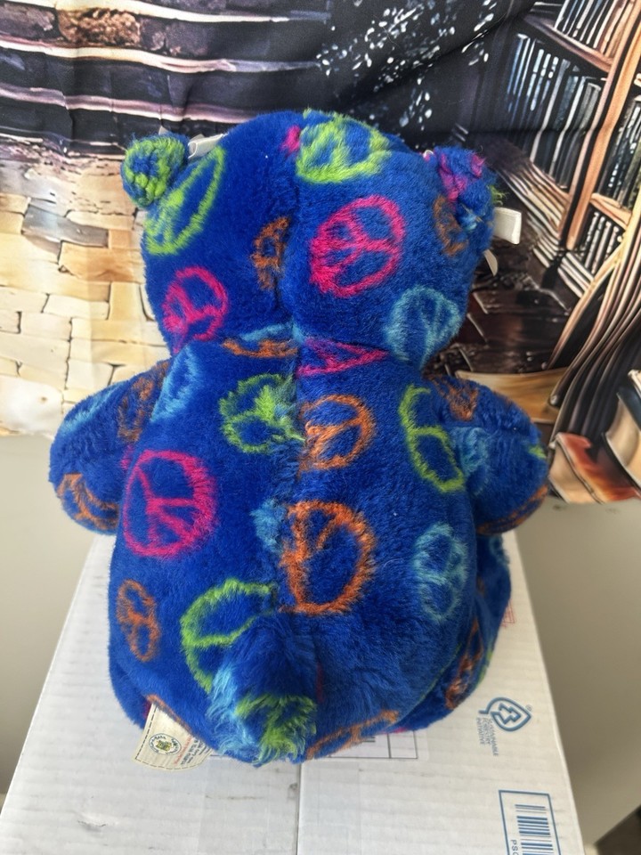 Build A Bear Puppy Dog 16" SOFT Dark Blue Peace Sign Bear, With ...