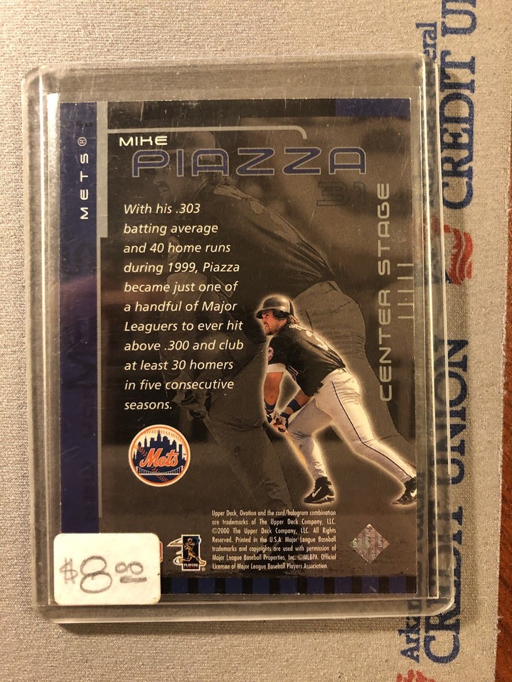 2000 UPPER DECK OVATION CENTER STAGE SILVER MIKE PIAZZA #CS4 Mets NM++ ...