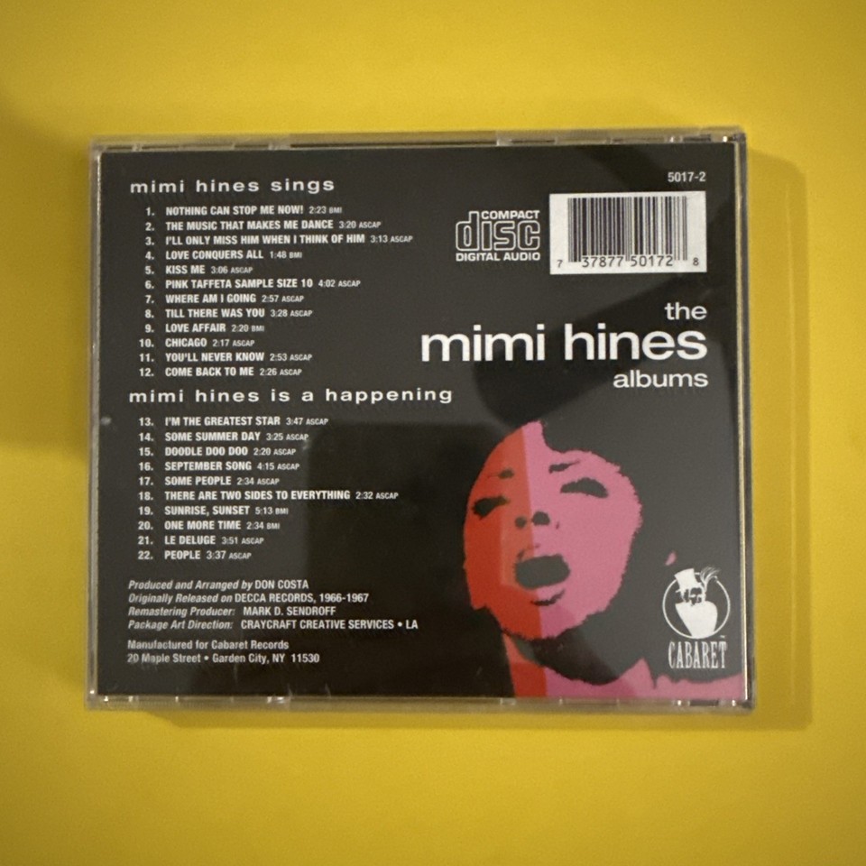 THE MIMI HINES ALBUMS (CD 1995) MINI HINES SINGS + MIMI HINES IS A ...