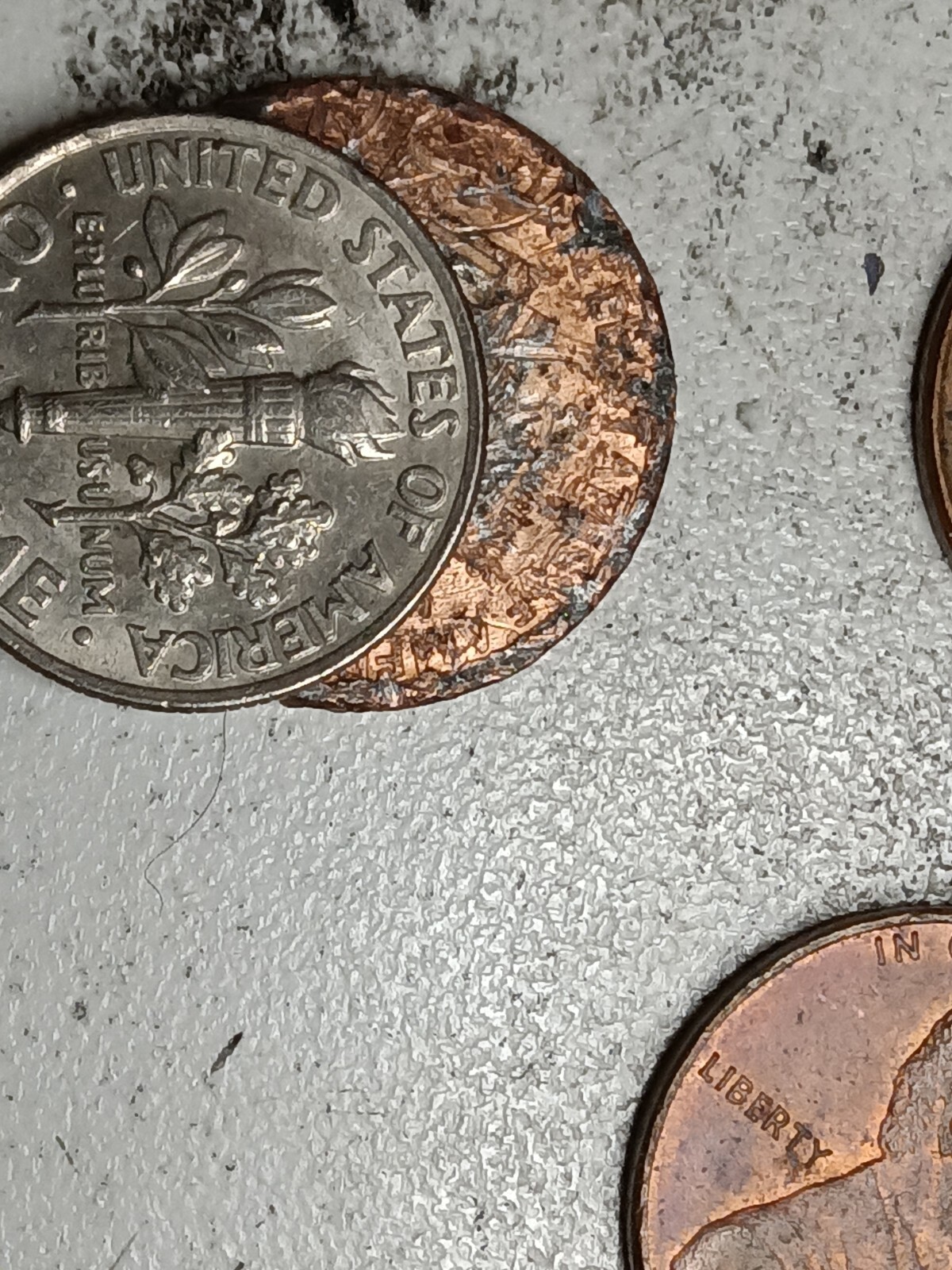 Error 2000 Lincoln Cent Struck on Dime Planchet US Coin Struck 3 times ...