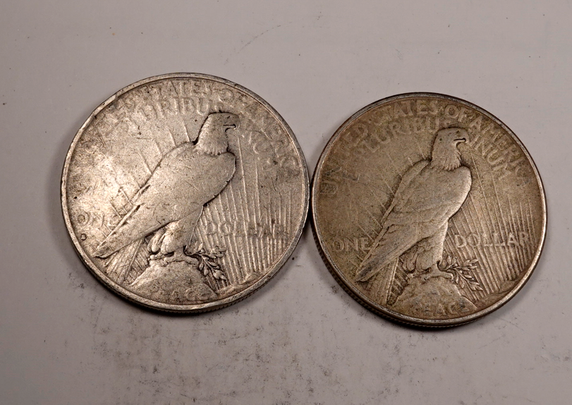 1935+1935-S Peace Dollar Set/Lot ~ VF/XF ~ 2x Coins ~ 90% Silver (PDL18 ...