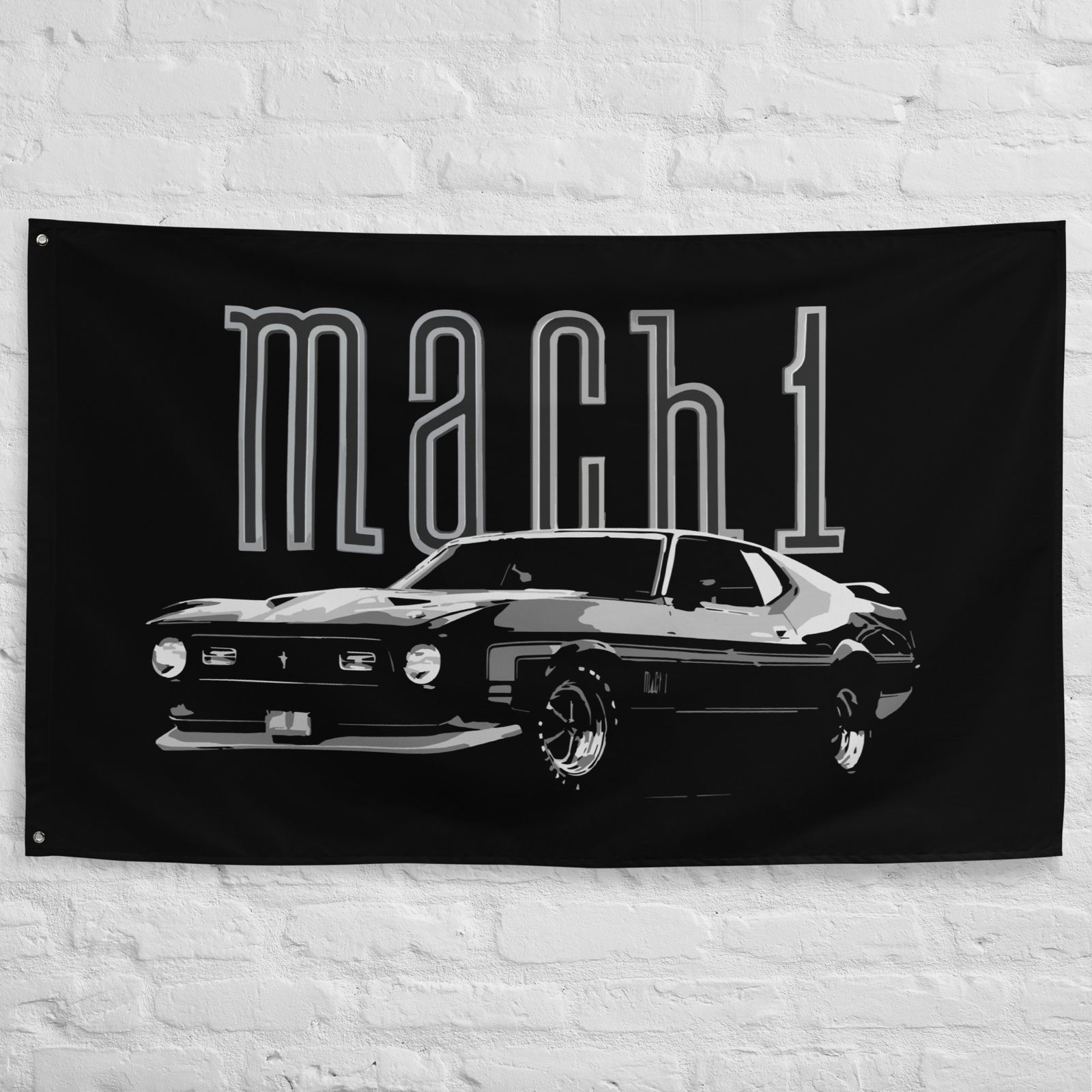 1971 Mustang Mach 1 Fastback Garage Office Man Cave Banner Flag 34.5" x ...