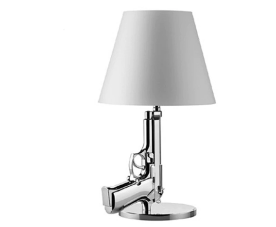Accent Table Lamp Metal LED Light Modern Home Decor Gun Rifle Floor ...