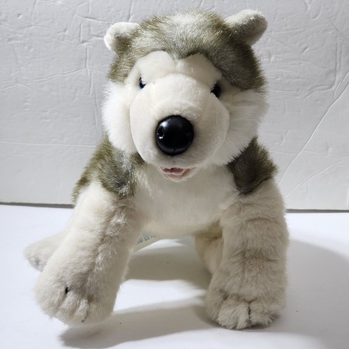 Build a Bear Siberian Husky Dog Gray & White Barks Blue Eyes Plush ...