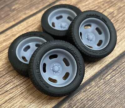 1/24 Scale: 17-inch “5 Slot Mags” Model car wheels/tires. Resin; 1/25 ...