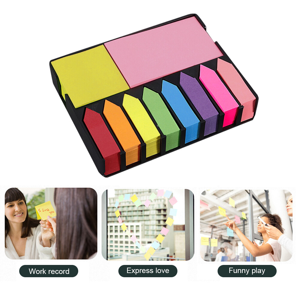 2000sheets Rectangular Self Stick Memo Index Flags Assorted Colors Note ...