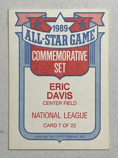 1990 Topps Glossy 1989 All-Star Eric Davis #7 of 22 Cincinnati Reds | eBay