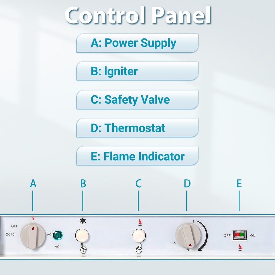 3.5 CU.FT 12V 110V Propane Refrigerator RV 3 way Off Grid Camper Fridge ...