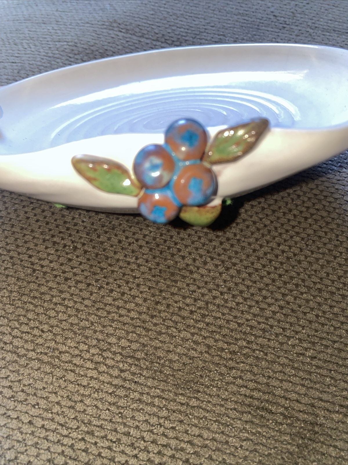 Blueberry Round Ceramic Trinket Dish Blueberry Pattern 6.5" Jewelry | eBay