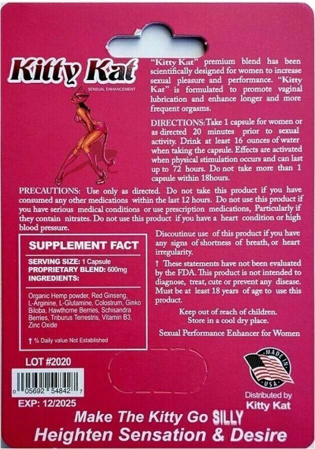 Kitty Kat Single Pill for Female Sexual Enhancement 711841806484| eBay