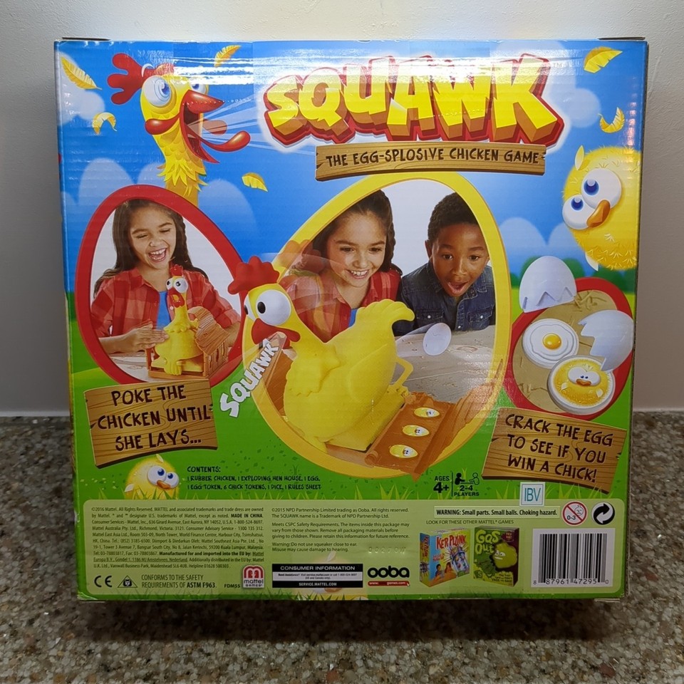 NIDB Squawk The Egg-splosive Chicken Game by Mattel - 2015 Edition New ...