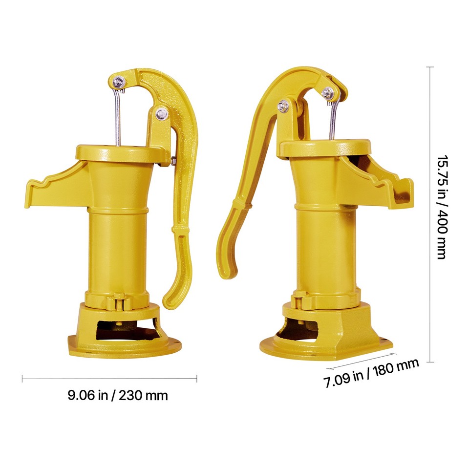 Uimoso Antique Cast Iron Manual Water Pump 25ft Hand Pitcher Pump ...