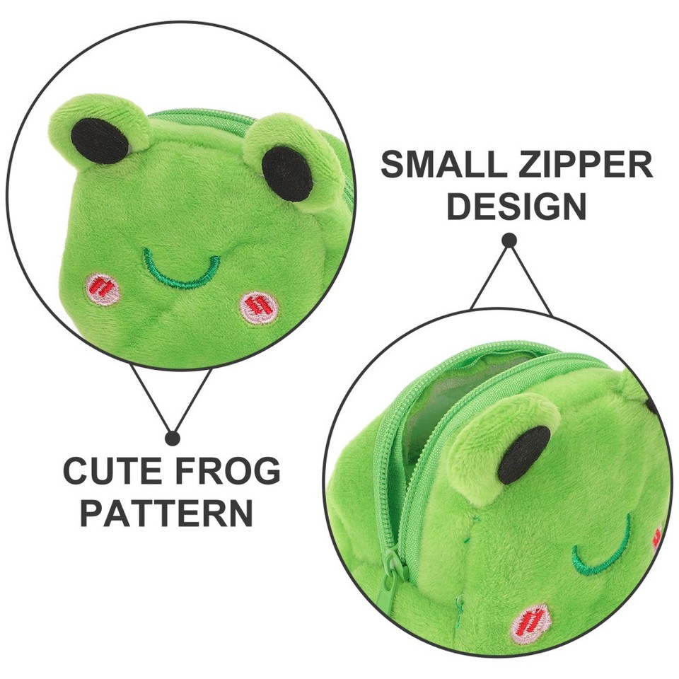 2pcs Animal Coin Purse: Women Cute Plush Frog Coin Purse Small Kawaii ...