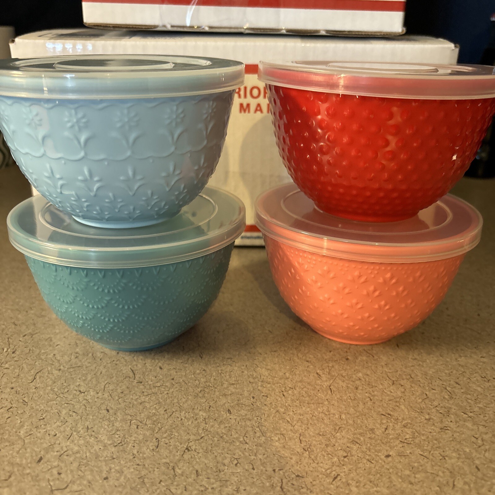 Pioneer Woman Fleur Melamine Prep Bowls with Lids 8 Piece Set | eBay