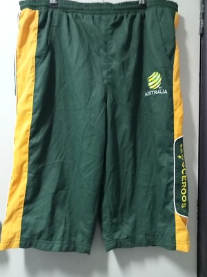 Official Licensed Socceroos Green Yellow Long Shorts Size XL | eBay ...