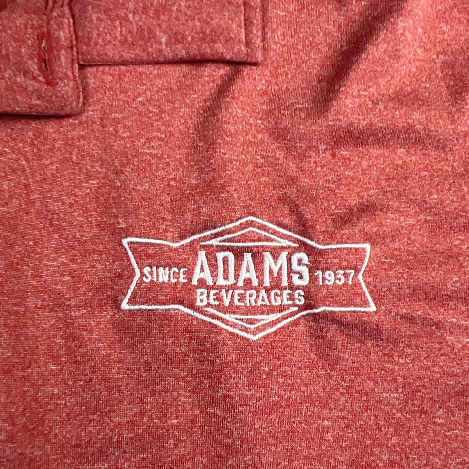 Adams Beverage Shirt Mens XL Red Polo Short Sleeve | eBay