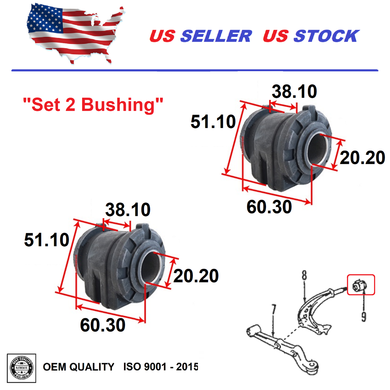 Control Arm Bushing Rear Position For Toyota Previa 1991-1997 AWD 48655 ...