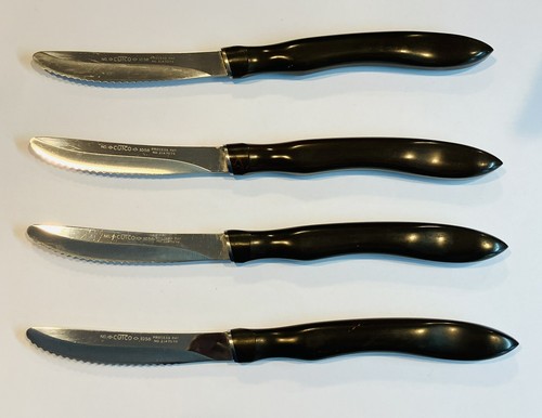 Vintage Set of Four (4) Cutco 1058 Brown with Orange Swirl Steak/Dinner ...