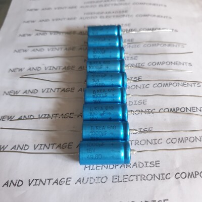 NOS Ei KEA 1000uF 16v AXIAL CAPS- NON MAGNETIC LEADS FOR AUDIO ! 20PCS ...