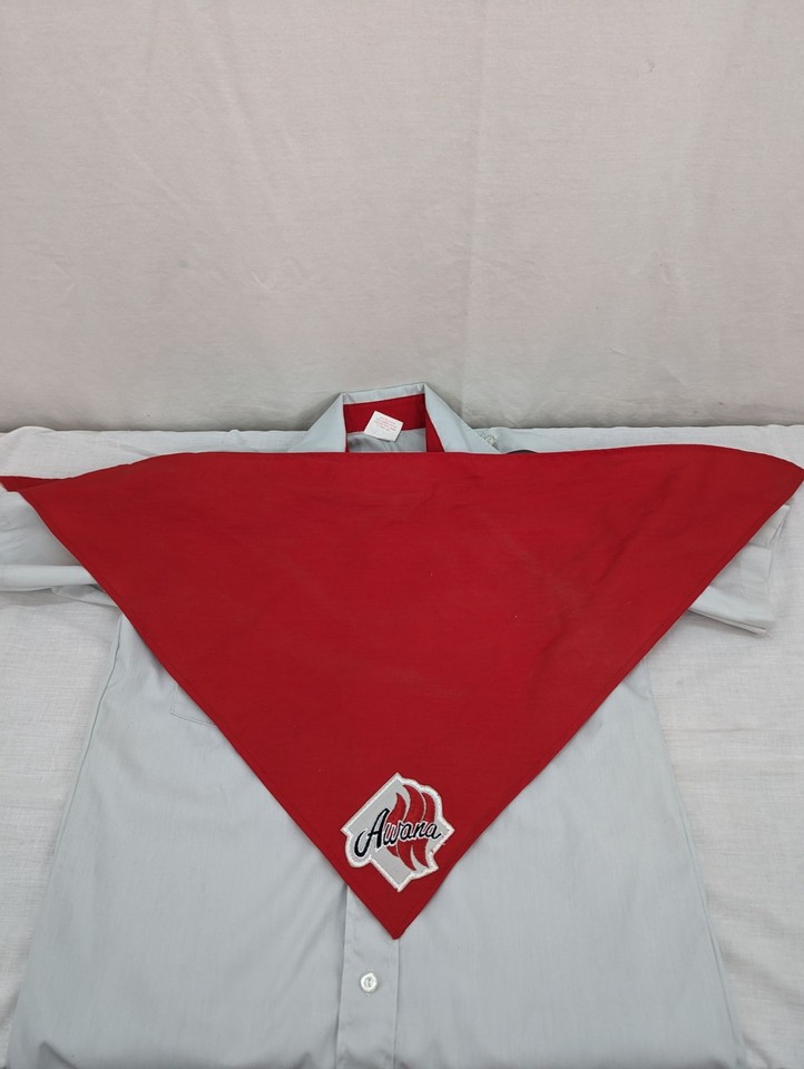 Vintage Original Awana Clubs Blue Uniform Shirt Size S With Red Bandana ...