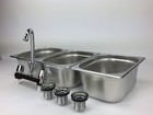 Large 3 Compartment Sink set For Portable Concession Sinks w/ Faucet ...