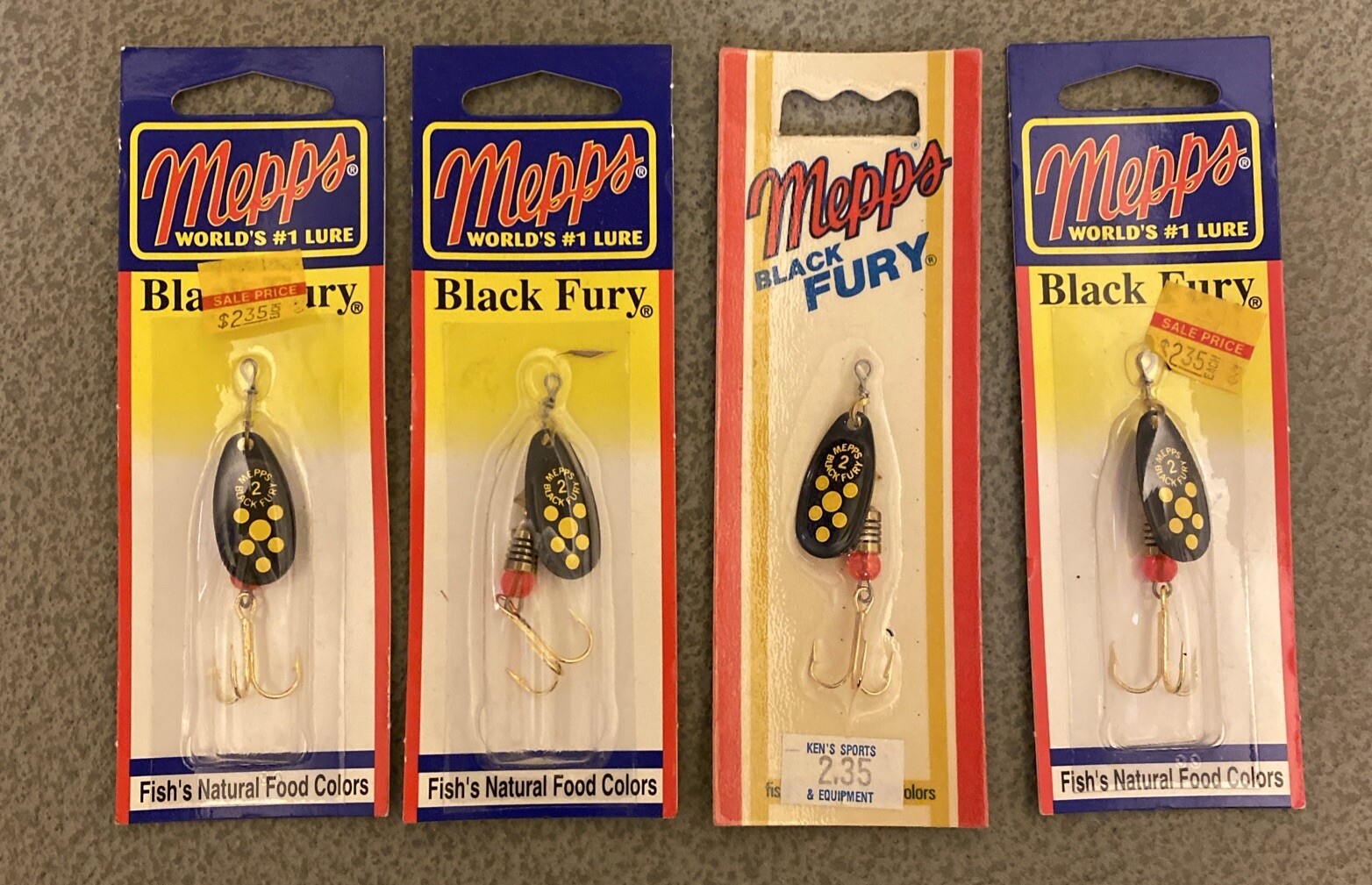 LOT of 4 Vintage Mepps Black Fury Spinner - 1/6 oz. NIP NOS | eBay