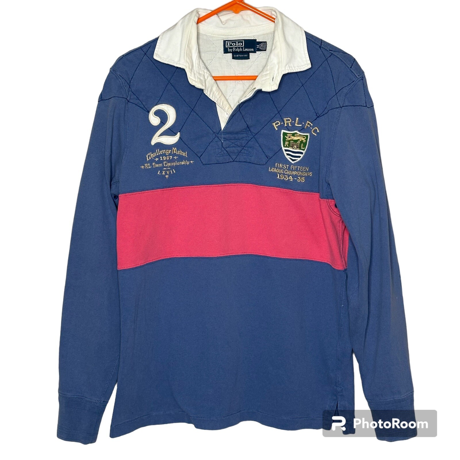 Polo Ralph Lauren Rugby Shirt Lion Crest Medium Vinta… - Gem