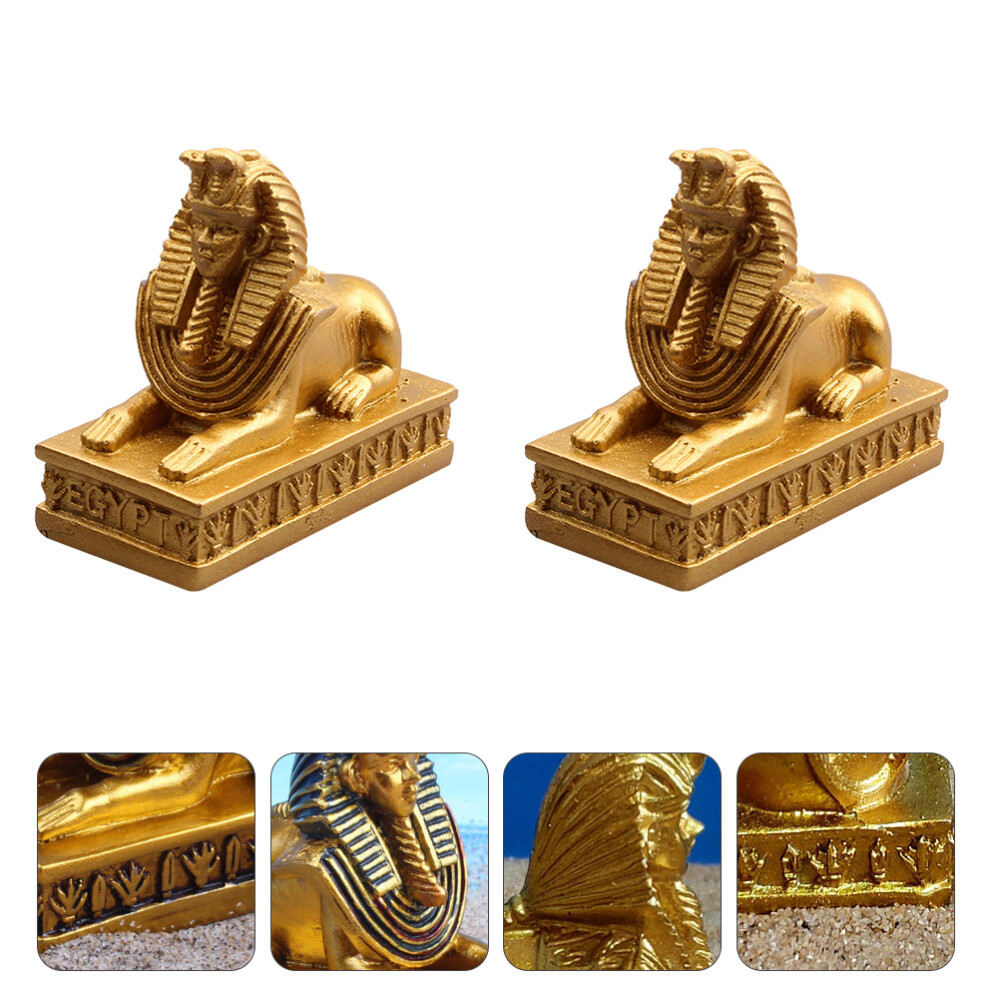 2pcs Resin Decor Home Decor Egyptian Sphinx Statue Figurine Indoor ...