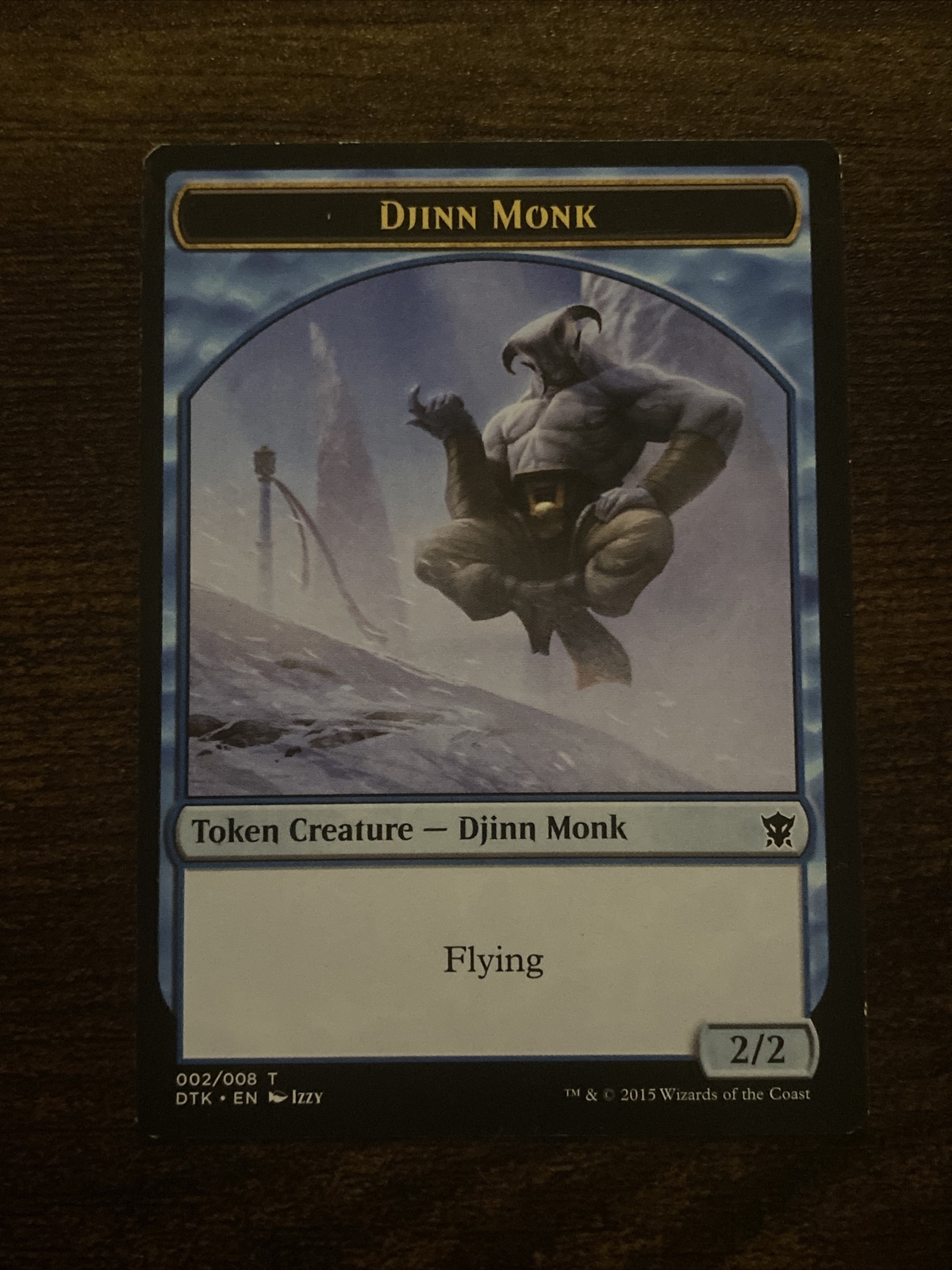 Djinn Monk Token Dragons of Tarkir 002/008 MTG Magic The Gathering ...