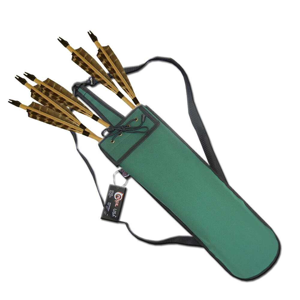 ARCHERY ECONOMY BACK FABRIC ARROW QUIVER HL#110 GREEN | eBay