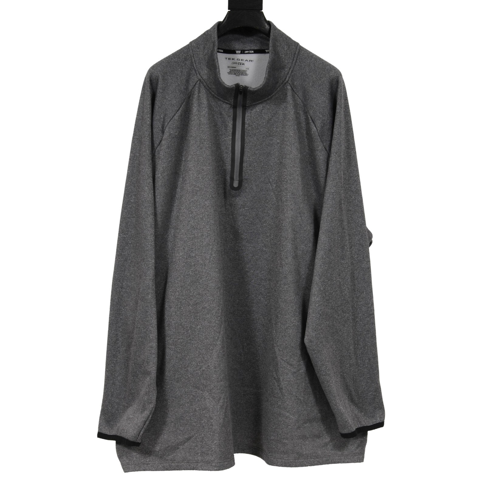 Tek Gear Mens Three Quarter Zip Sweatshirt 3X Big Grey Dry Fit Thermal ...